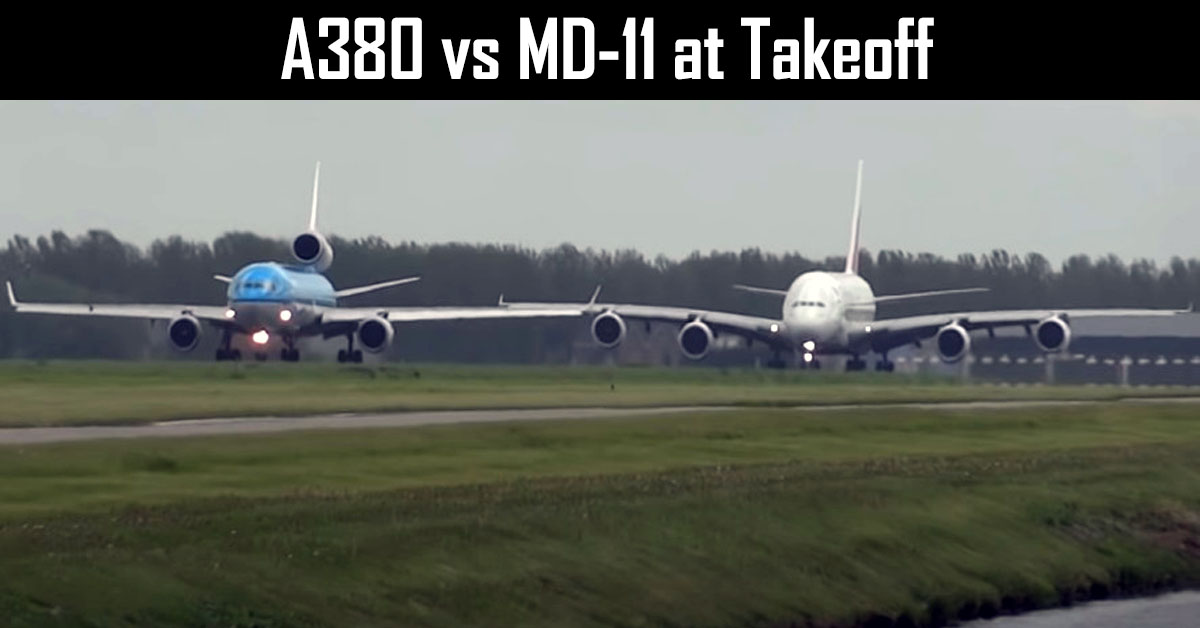 A380 vs MD-11 at Takeoff - Aviation Humor
